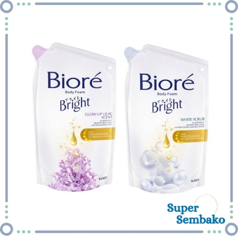 Jual SABUN MANDI CAIR BIORE BODY FOAM BRIGHT SAKURA LILAC WHITE SCRUB REFILL 220ml | Shopee ...