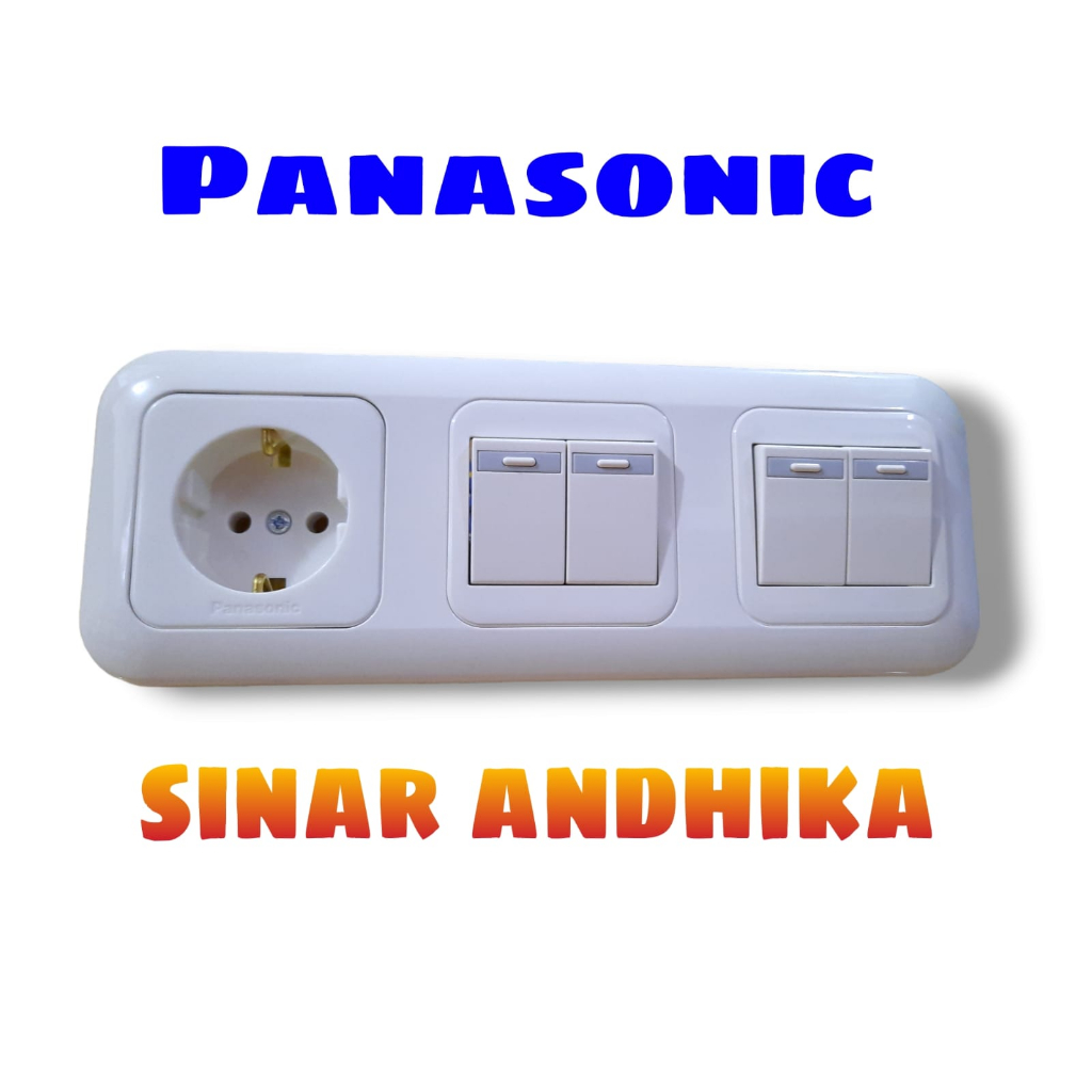 Jual Stop Kontak Panasonic Ncp+Saklar Seri Kecil double Wej7823 ...