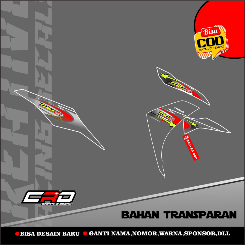 Jual sticker striping transparan motor mio m3 mio 125 mio Z tema simple kekinian bebas custom ...