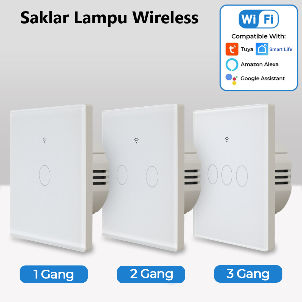 Jual Saklar Lampu Wireless WIFI RF Smart Home Model - WHK05 - White ...