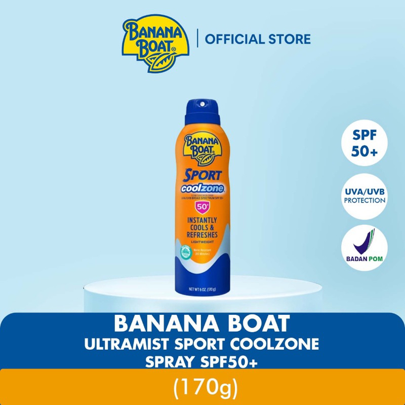Jual BANANA BOAT Sunscreen / Sunblock SPF 50 PA++++ - Ultramist Sport Coolzone Spray 170g ...
