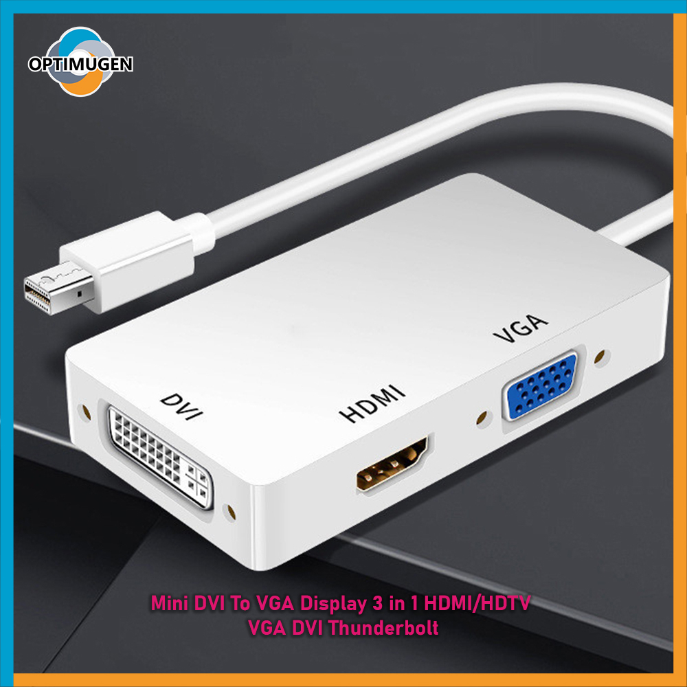 Jual MINI DP Display port ke HDTV DVI VGA Support 4K/1080p Thunderbolt ...