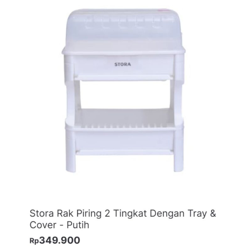 Jual Stora Rak Piring 2 Tingkat Dengan Tray & Cover - Putih ( Ace ...