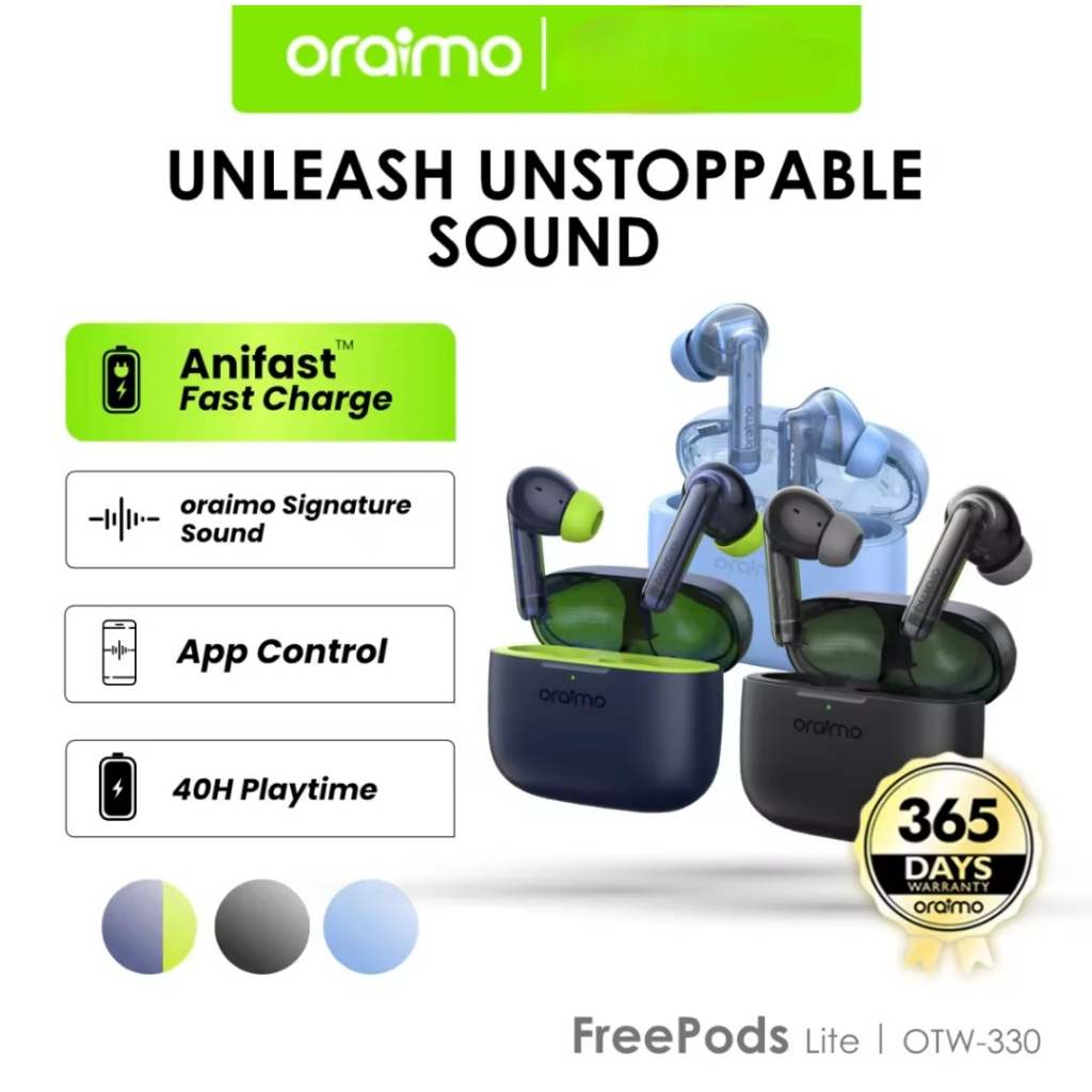 Jual ORAIMO FREEPODS LITE OTW-330 5.3 TWS BLUETOOTH EARPHONE WITH ENC ...