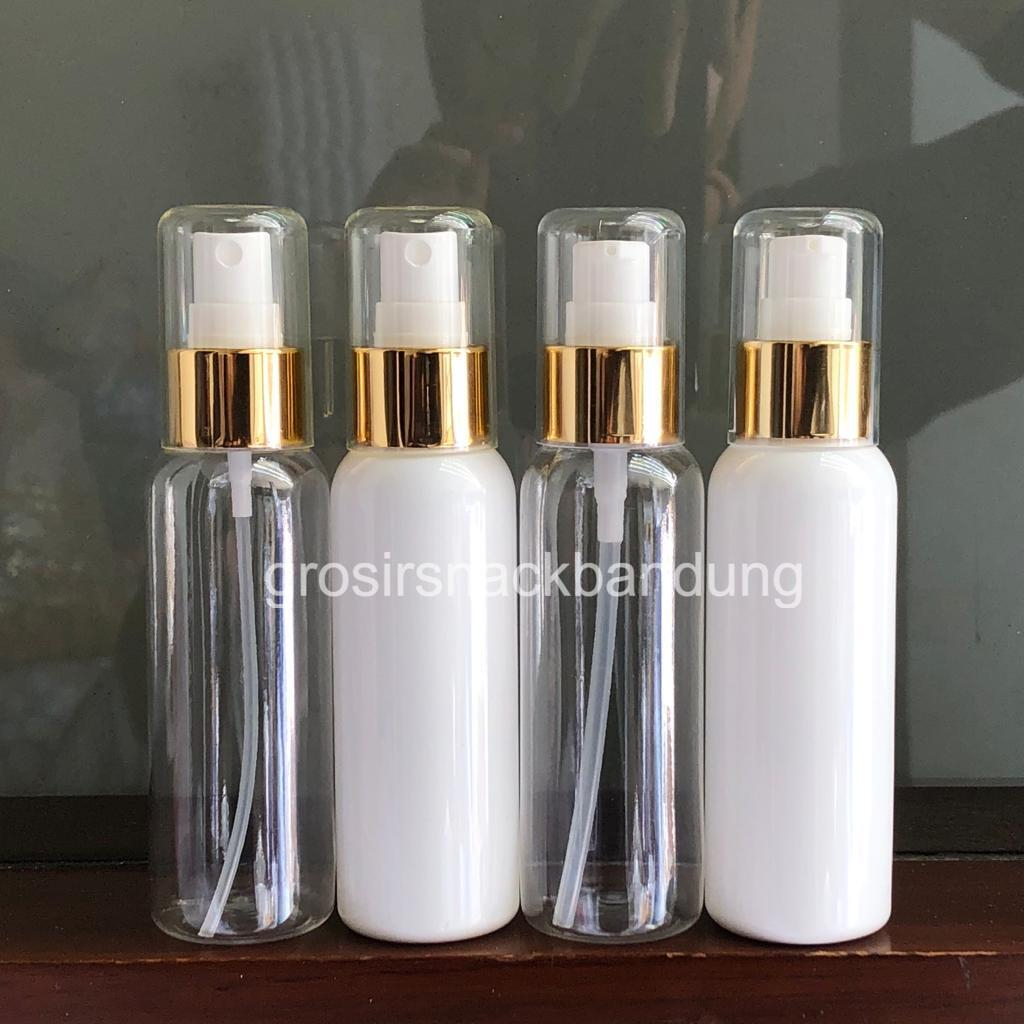 Jual Botol PET 100ml Pump Treatment GOLD Spray GOLD | Botol 100ml BR PET NECK 24 | Shopee Indonesia