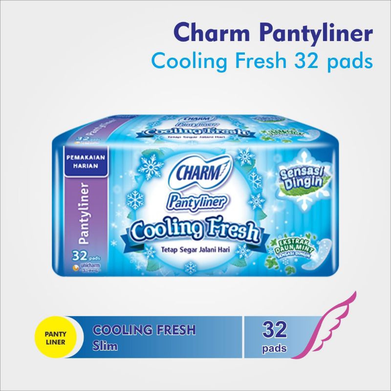 Jual Charm Cooling Fresh Pantyliner 32 Pads | Shopee Indonesia