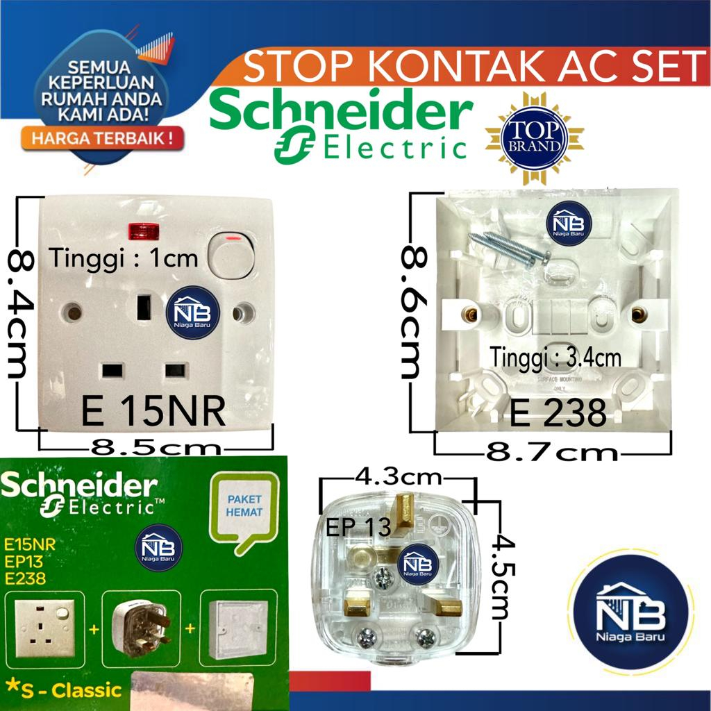 Jual SCHNEIDER STOP KONTAK AC SET CLIPSAL E15NR EP13 E238 W OUTBOW ...