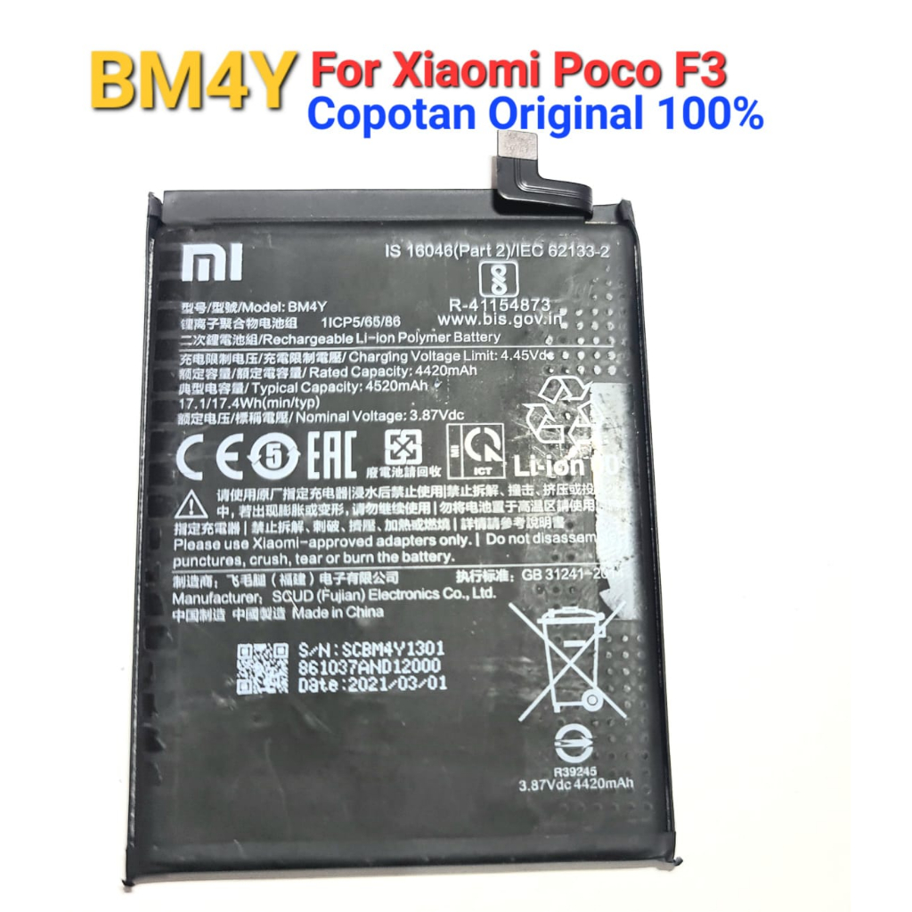 Jual BM4Y Baterai Batterty Batre Xiaomi Poco F3 Original 100% | Shopee Indonesia