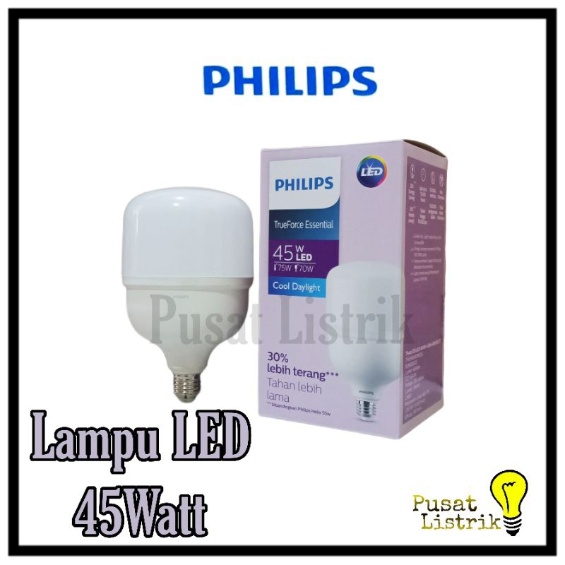 Jual Lampu LED 45W TrueForce Essential Philips Putih Bohlam 45Watt Capsule | Shopee Indonesia