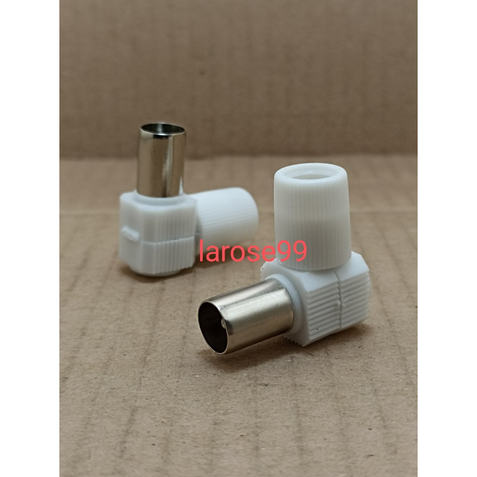 Jual Jack Antena TV Model L Plastik Colokan Antena TV Bengkok PVC ...