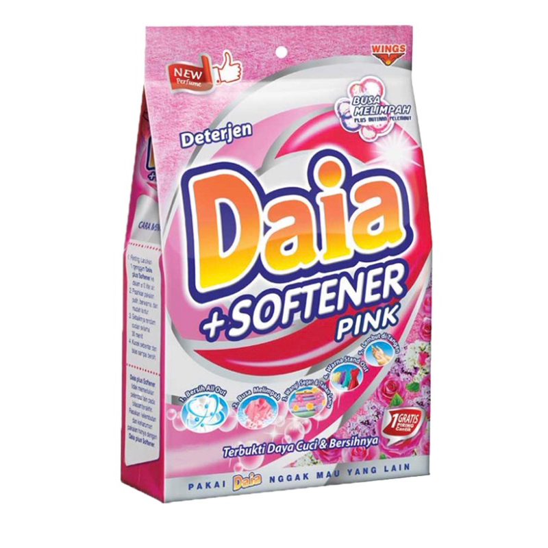 Jual Daia Detergent Bubuk + Softener Pink 800g | Shopee Indonesia