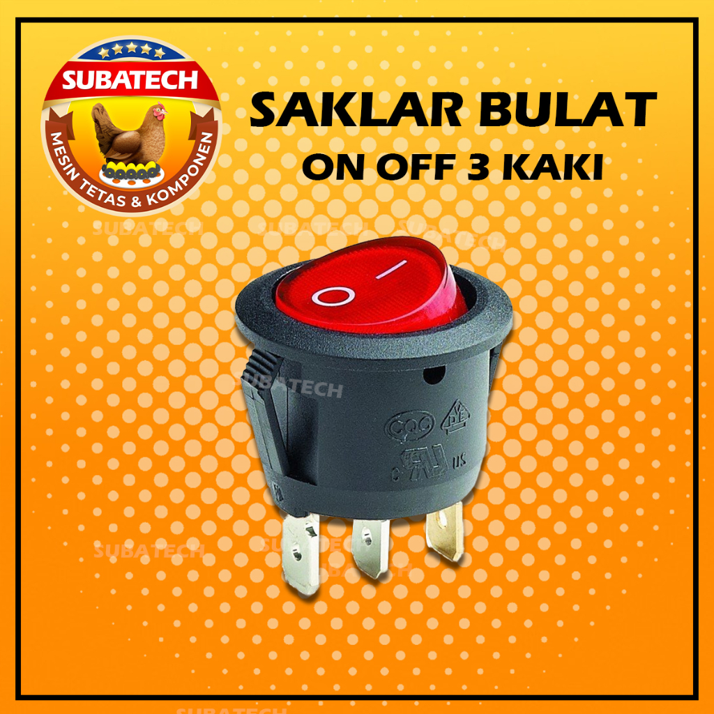 Jual Saklar Bulat On Off 3 Kaki AC DC | Shopee Indonesia
