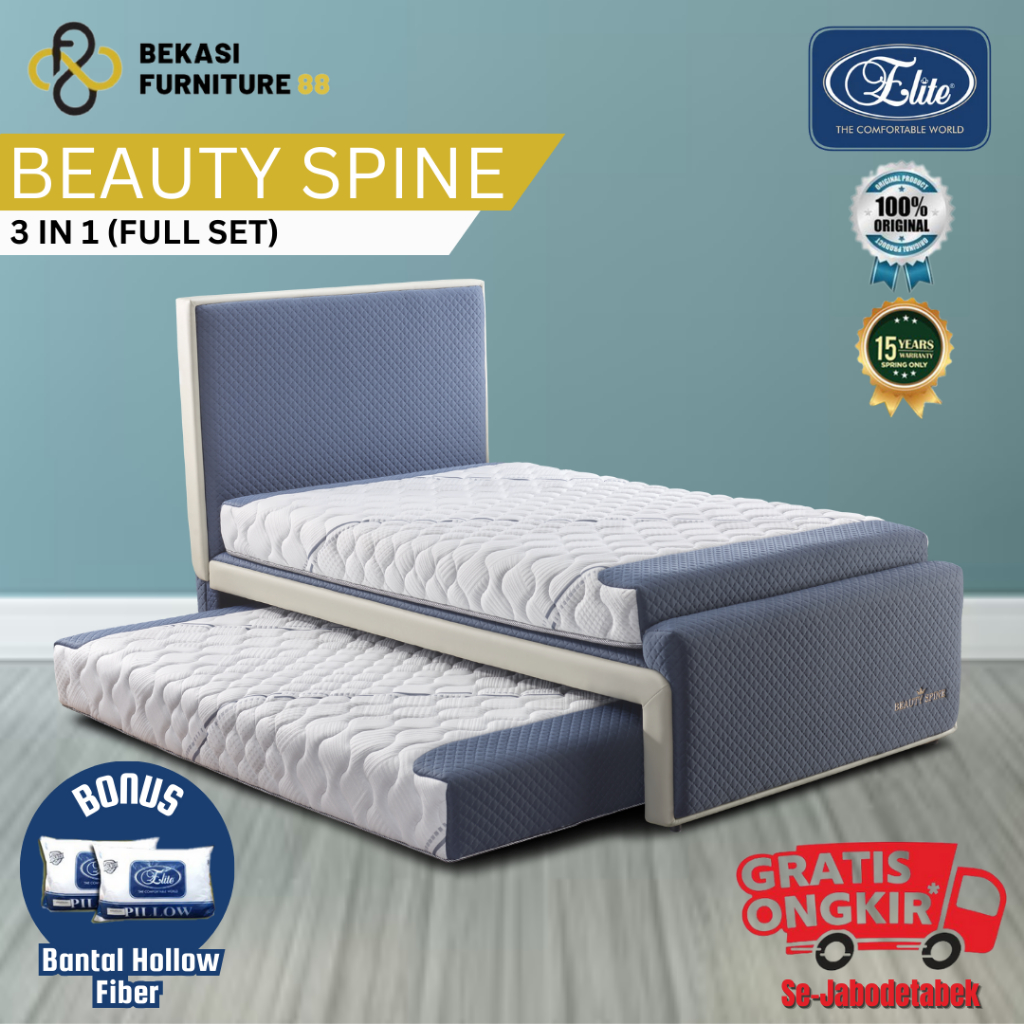 Jual Full Set ELITE 3in1 Springbed Beauty Spine New Edition | Shopee Indonesia