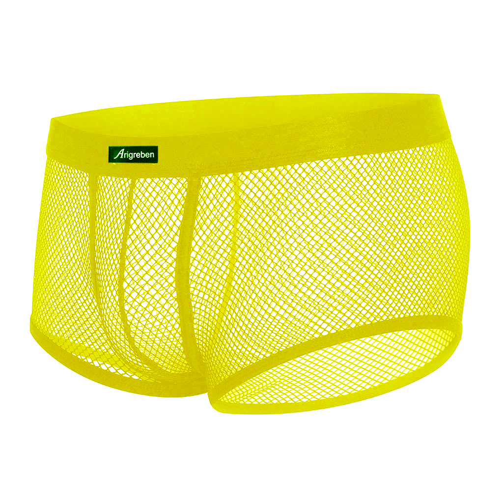 Jual ARIGREBEN Mesh Men Boxer Boxer Celana Dalam Jaring Pria Yellow ...