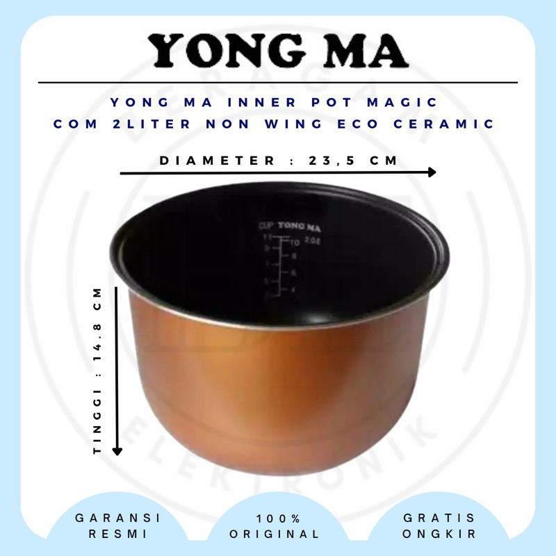 Jual Yong Ma Magic Com Inner Pot 2 Liter Non Wing Eco Ceramic | Yong Ma ...