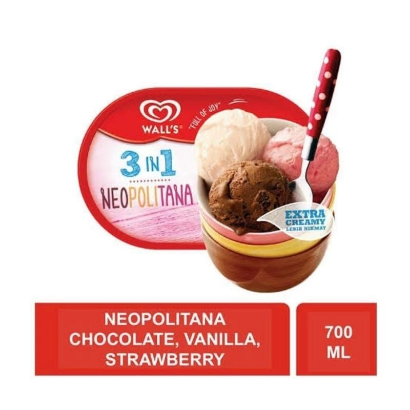 Jual Ice Cream Walls Neopolitan 700 ml | Shopee Indonesia