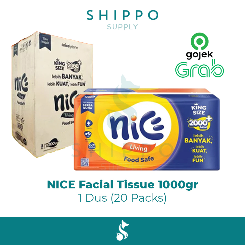 Jual Shippo Supply - [1 DUS] NICE Facial Tissue 2Ply 1000 gram / 1kg ...