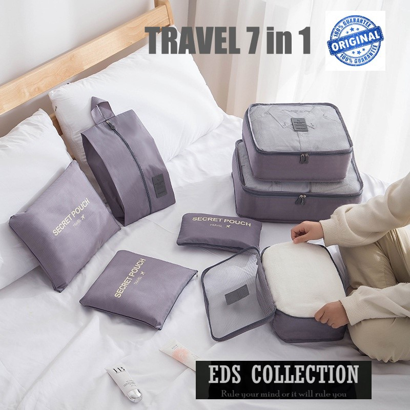 Jual TRB078 - TRAVEL STORAGE 7 IN 1 BAG SECRET POUCH TRAVELING SET TAS ...