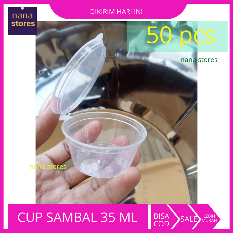 Jual Cup Saus Saos Klip 35 ml isi 50 Pcs, Cup Sambal Klip Wadah Plastik ...