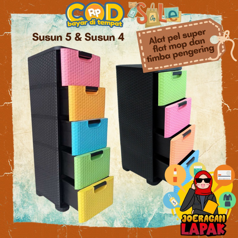 Jual [JOERAGAN LAPAK] LEMARI LACI PLASTIK TRIVIA SUSUN 4 DAN 5 MOTIF ...