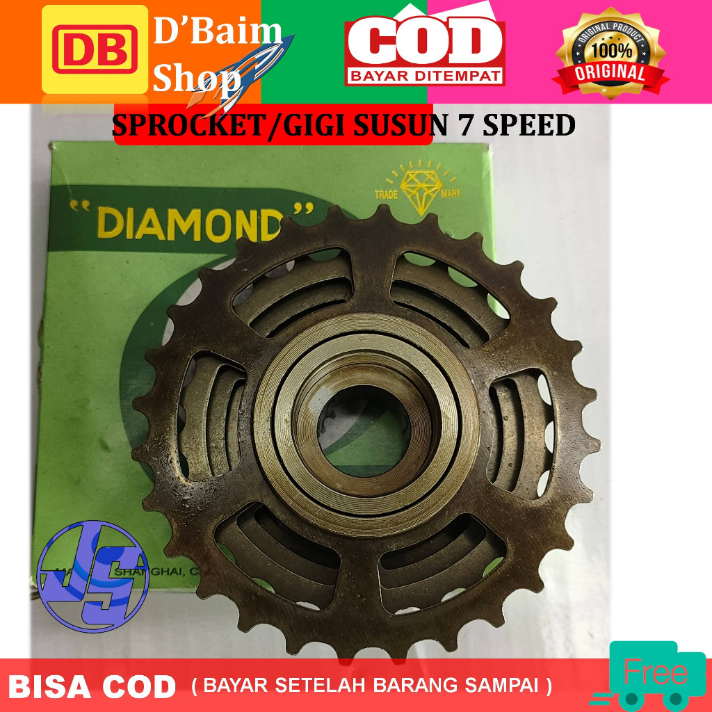 Jual Gear Sepeda 7 speed drat ulir diamond Sprocket Freewheel 7 Speed ...