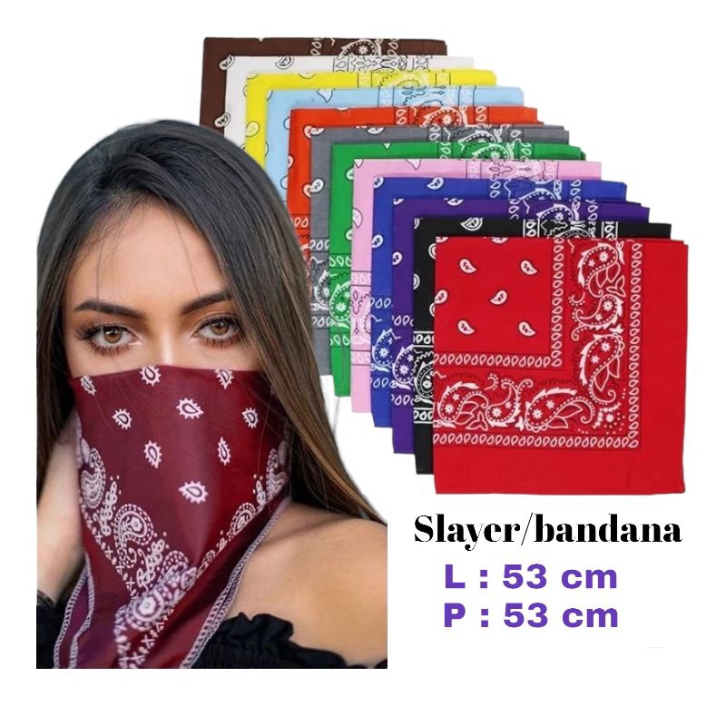 Jual SLAYER BANDANA SYAL MULTIFUNGSI#SLAYER MOTIF BATIK UKURAN 53X53 ...