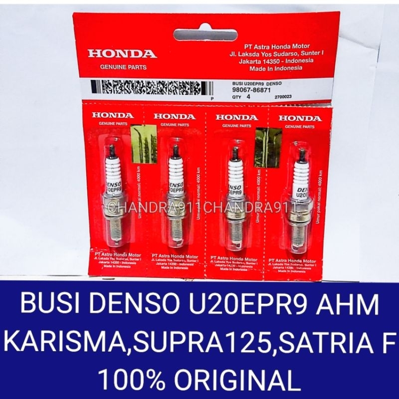 Jual BUSI DENSO U20 ORIGINAL HONDA AHM (U20EPR-9 CPR6 KARISMA) | Shopee ...