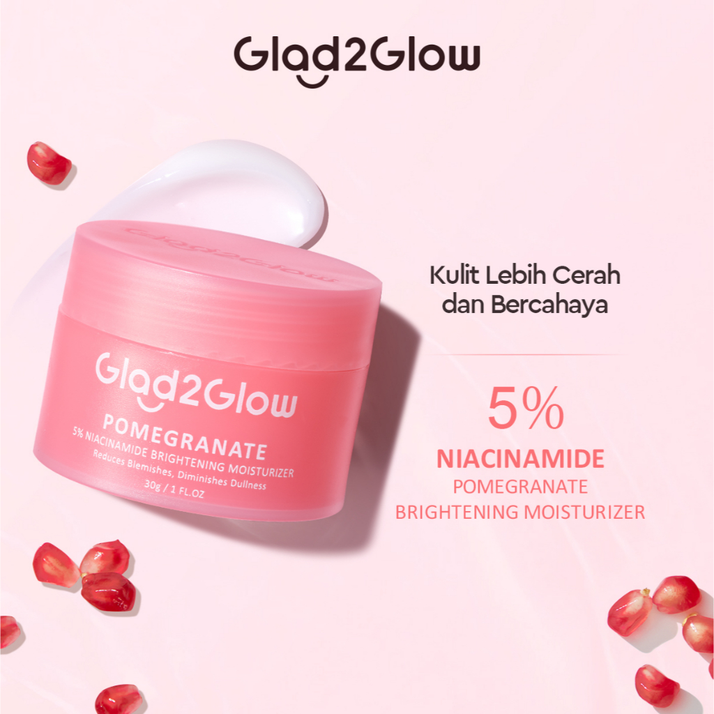 Jual GLAD2GLOW Brightening Moisturizer Niacinamide 5% Pomegranate ...