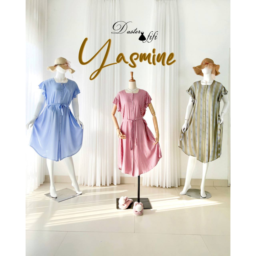 Jual Yasmine daster fifi motif garis model kekinian bahan adem | Shopee ...