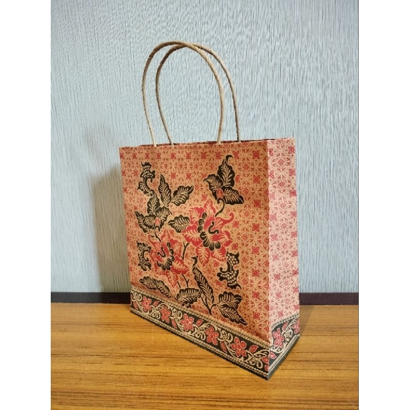 Jual Craft Paper Bag Okey Motif Batik Tali / Paperbag Batik ( per 1 ...