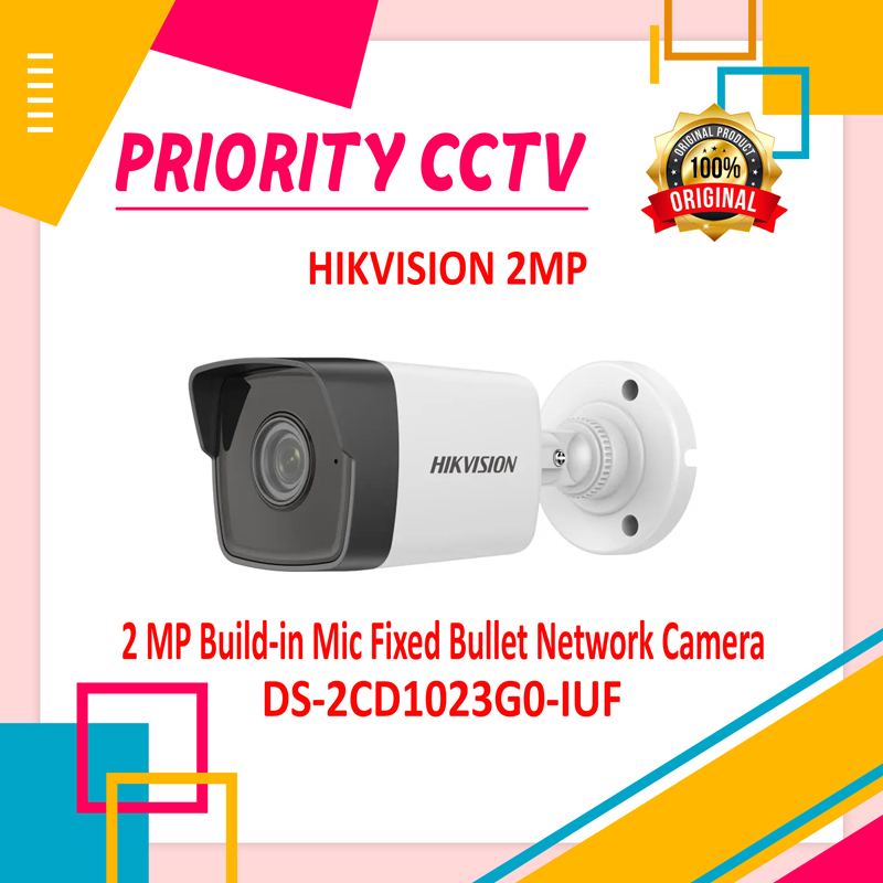 Jual DS-2CD1023G0-IUF - HIKVISION IP CAMERA 2MP AUDIO MICRO SD | Shopee Indonesia