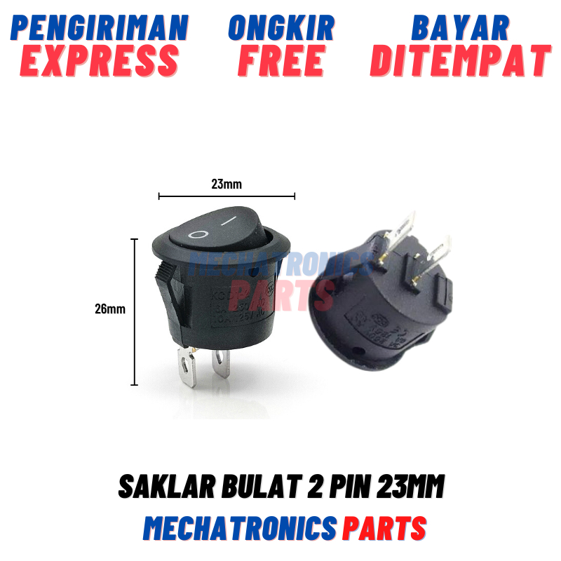 Jual Saklar Bulat 2 Pin 23mm Switch Rocker Kecil 2Pin | Shopee Indonesia