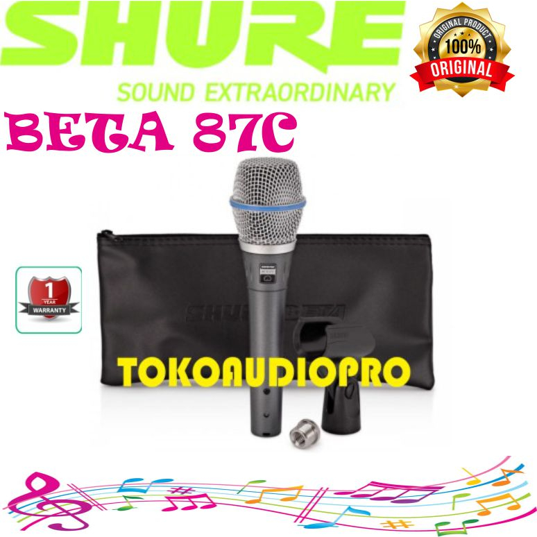 Jual Mic Shure Beta 87C Cardioid Condensor Vocal Microphone Original Shure Beta87c | Shopee ...