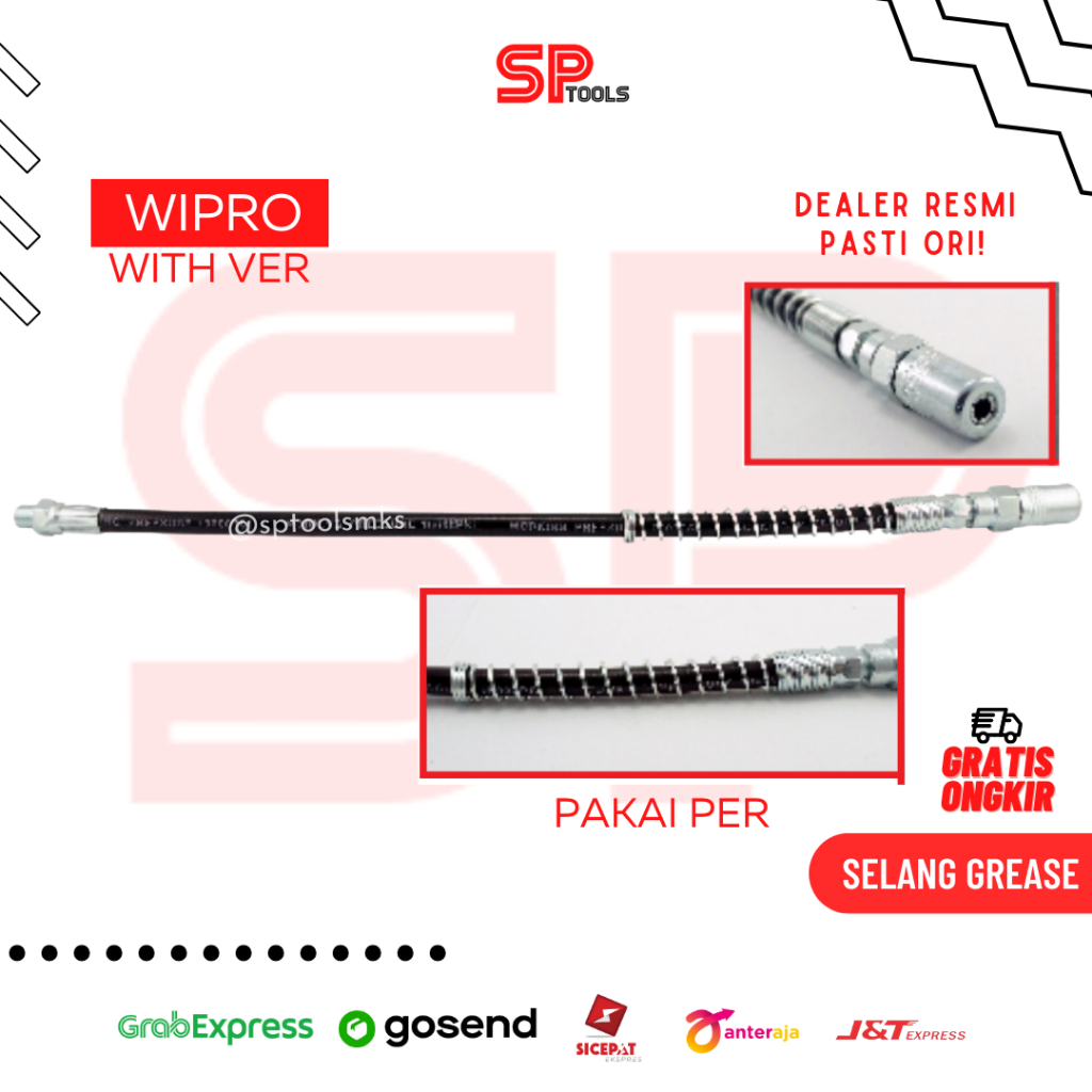 Jual SELANG POMPA GEMUK GEMOK GOMMOK GREASE GUN WITH PER VER WIPRO ...