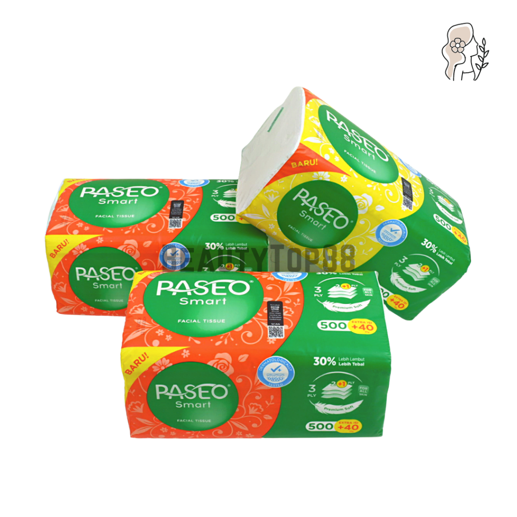 Jual Tissue Paseo Smart 3 Ply isi 540 Sheets / Tisu Wajah Facial Tissue ...