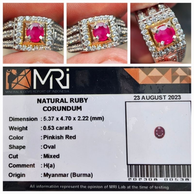 Jual Natural Ruby Burma Myanmar Top Color Memo 0.53 crt | Shopee Indonesia