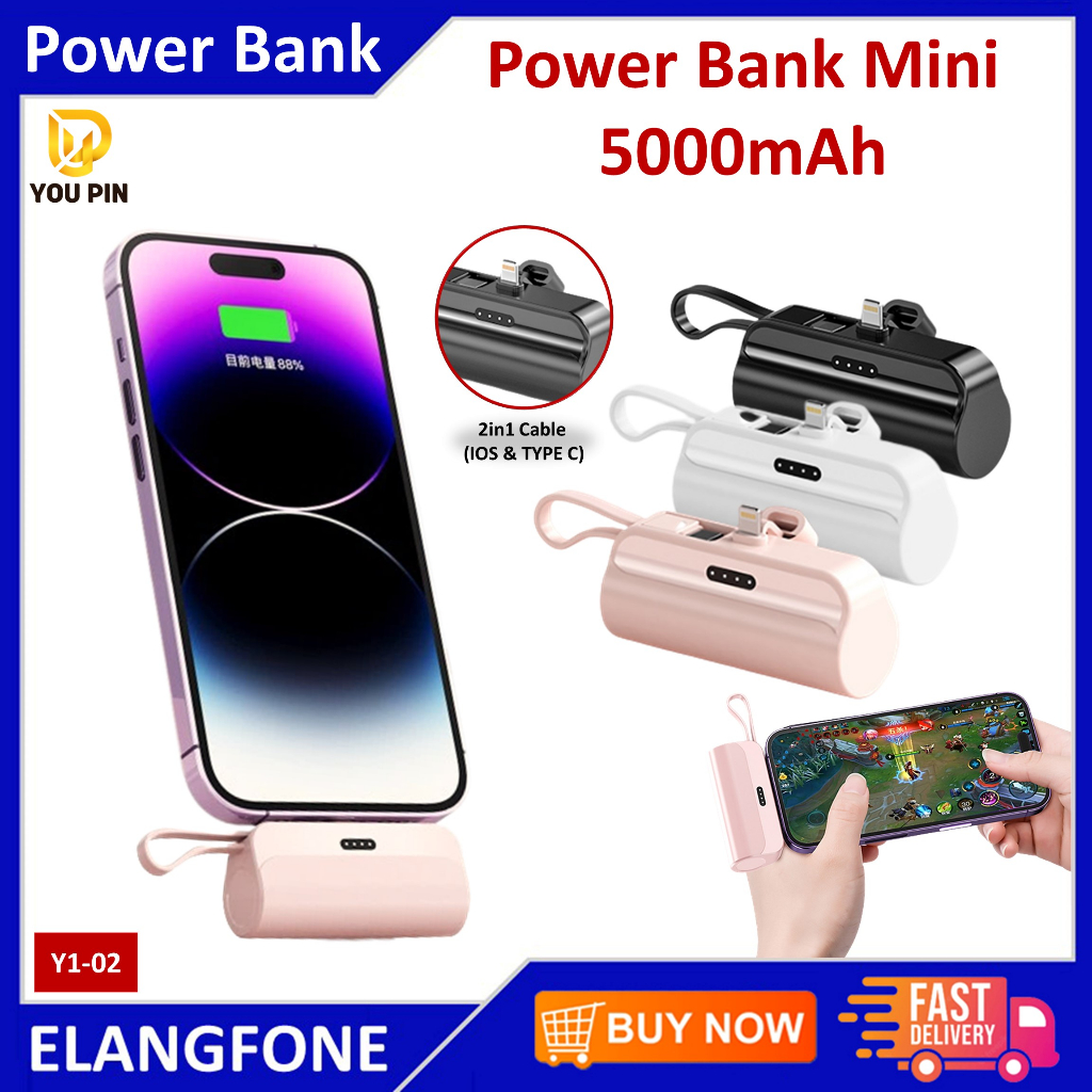 Jual YOU PIN PowerBank Mini 5000mAh Portable Powerbank Compact Mini For Lightning & Android ...