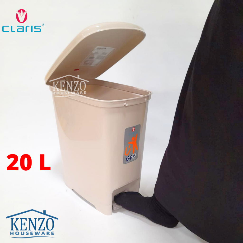 Jual Tempat Sampah Injak 20L Plastik Tong Dustbin GEO 20 Liter Claris ...