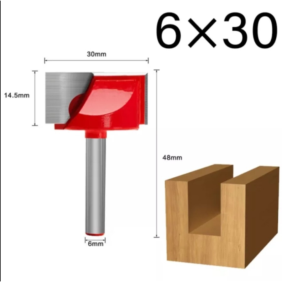 Jual Mata Router Bit Cleaning Bottom CNC milling cutter 6mm shank ...