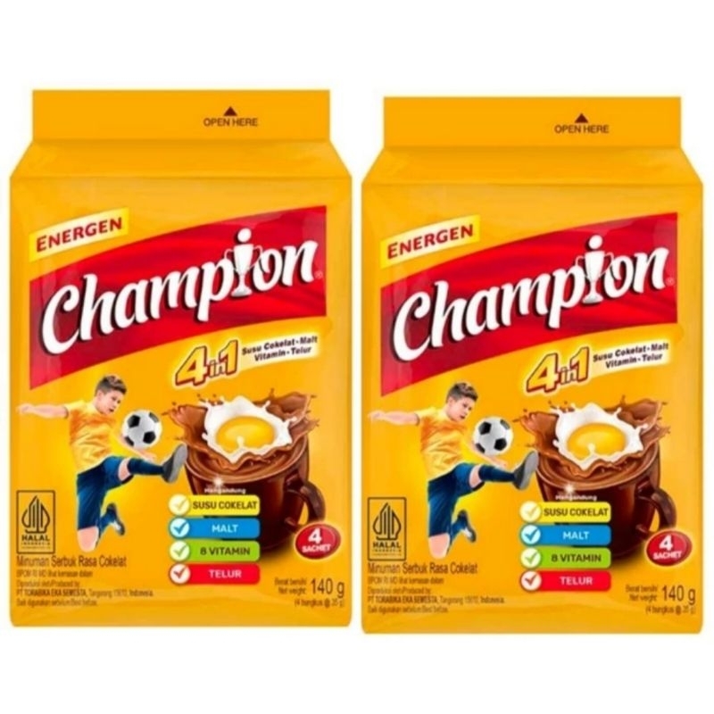 Jual ENERGEN Sereal Instant CHAMPION Choco Drink 4 in 1 Susu Sereal ...