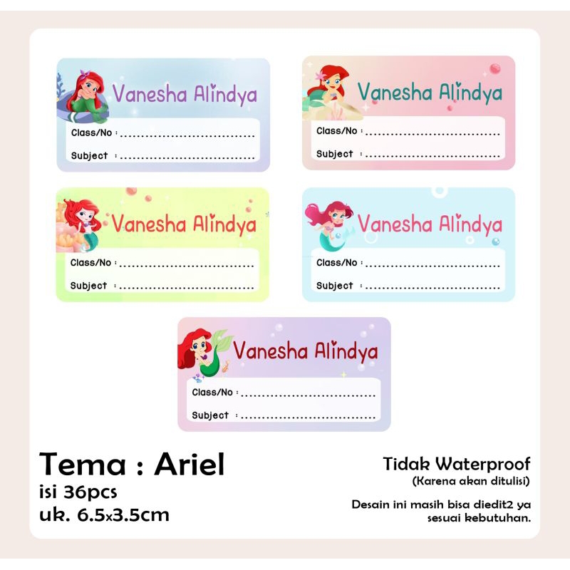 Jual Stiker Nama Mapel Mata Pelajaran Perempuan | Shopee Indonesia