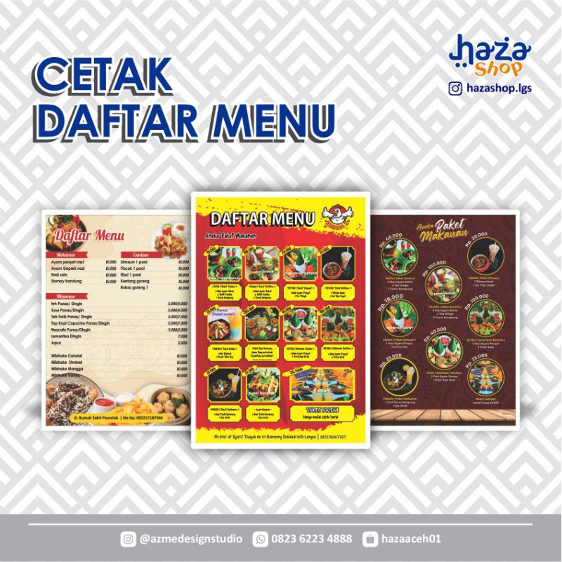 Jual CETAK DAFTAR MENU/ MENU RESTORAN/ CAFE/ SALON & SPA/ MENU USAHA ...