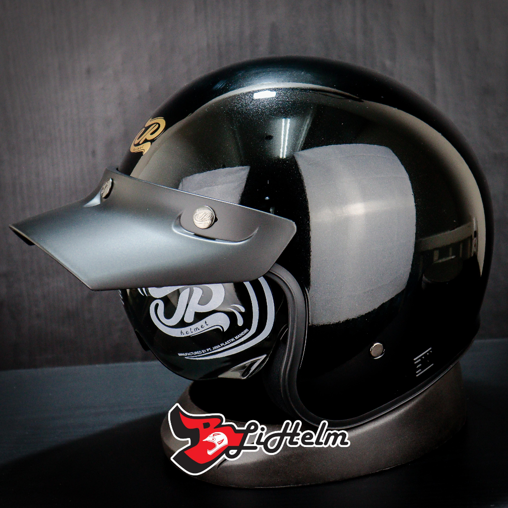 Jual JPX HELM JP SIGNATURE SO SOLID | BLACK GLOSS GOLD | RETRO CLASSIC ...