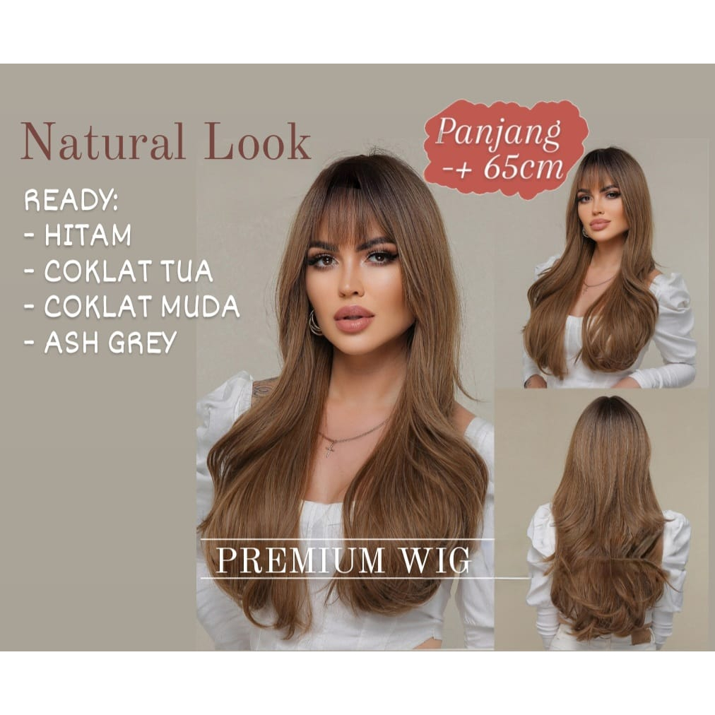 Jual FULL WIG RAMBUT PALSU PANJANG LONG CURLY WAVY PREMIUM NATURAL WAVY ...