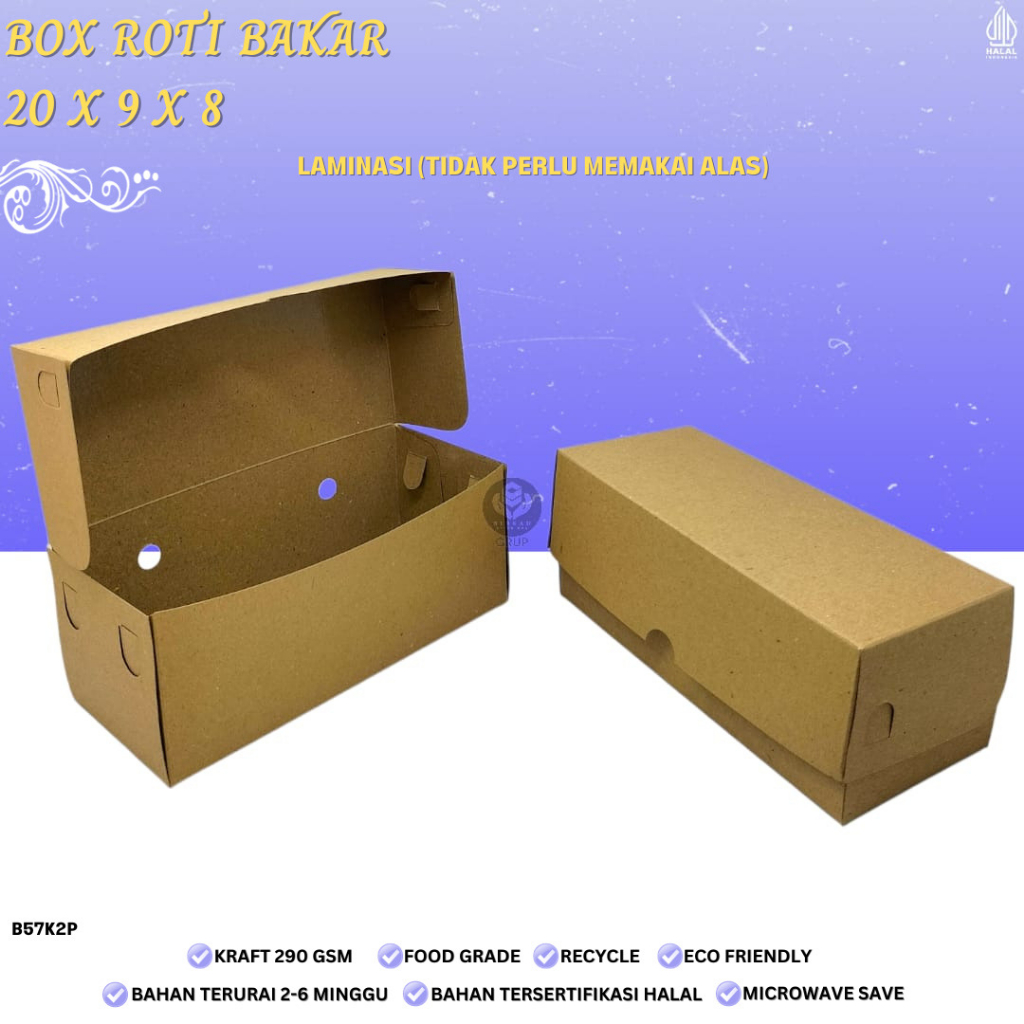 Jual Box Roti Bakar Polos Dus Roti Bakar (B57K2P-20X9X8 Cm) | Shopee ...