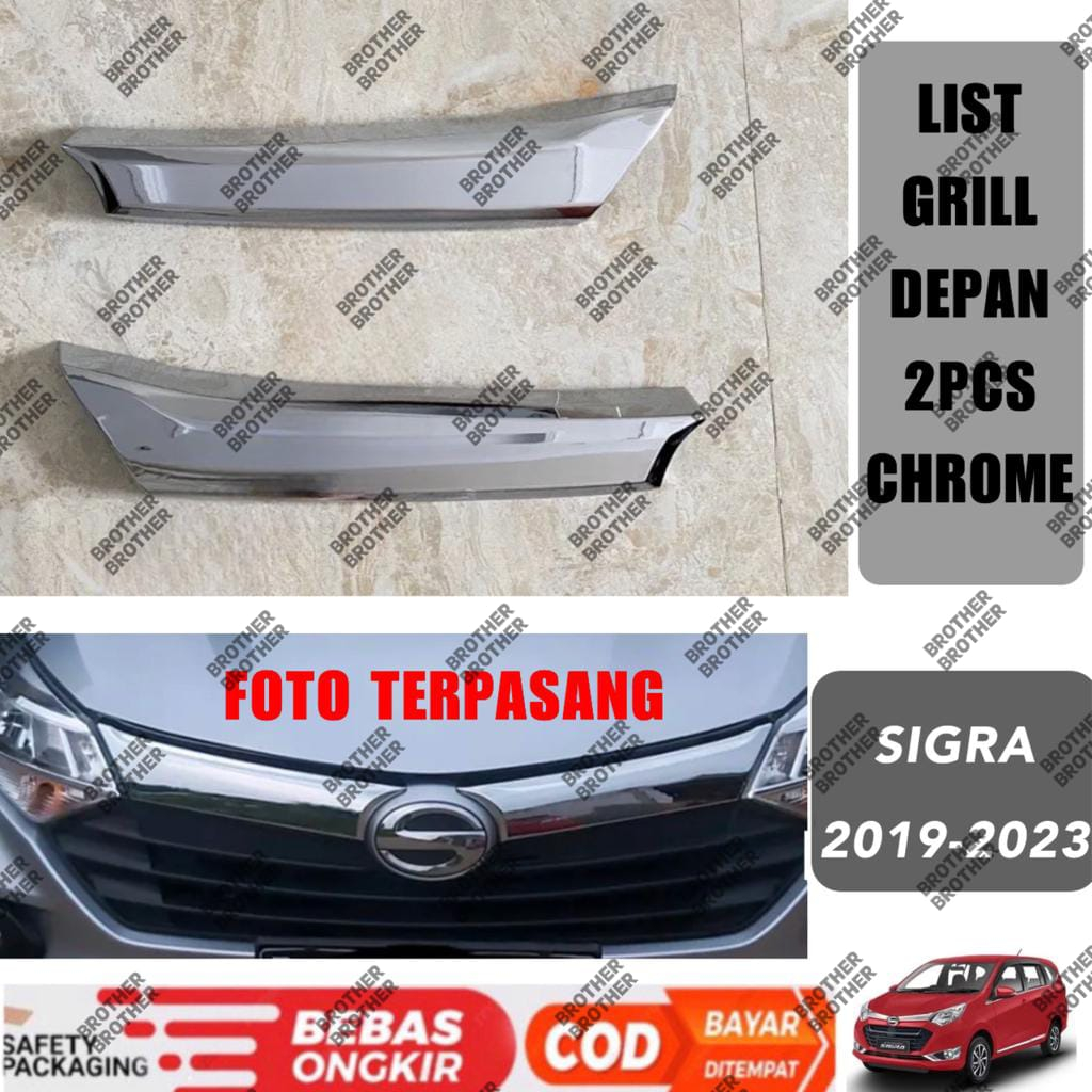 Jual Front Grill Sigra 2019 2020 2021 2023 2024 2pcs hood molding Cover ...