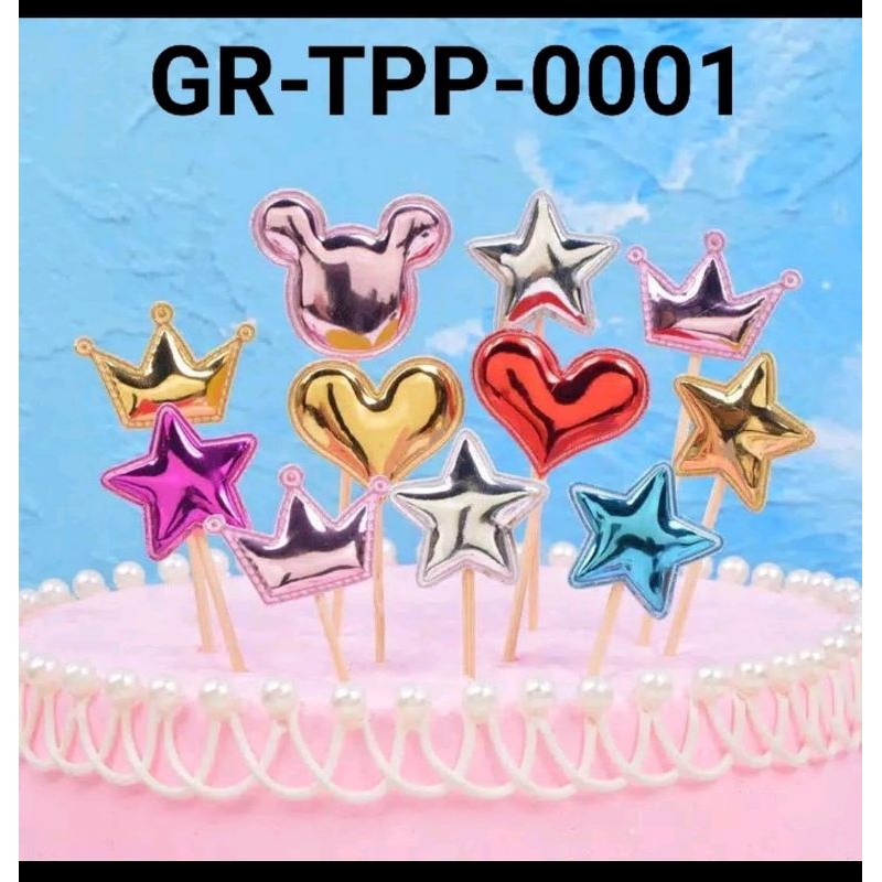 Jual Topper Bintang, Love, Satuan Plastik, Hiasan Kue Bentuk Bintang, Love,Mahkota Plastik ...