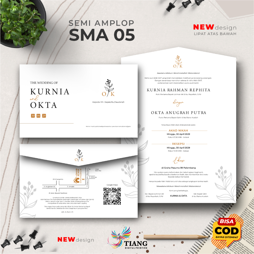 Jual SMA 05 || UNDANGAN NIKAH SEMI AMPLOP || UNDANGAN PERNIKAHAN ...