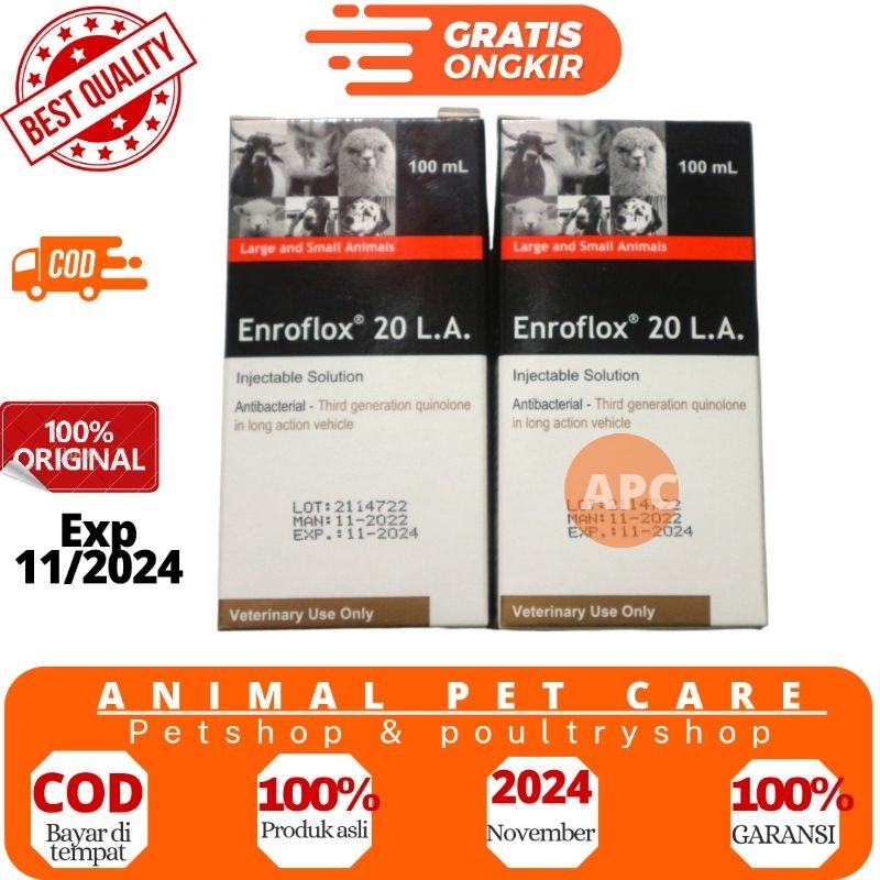 Jual Enroflox 20% LA 100 ml - ANTIBIOTIK Enrofloxacin Untuk Hewan dan Ternak | Shopee Indonesia