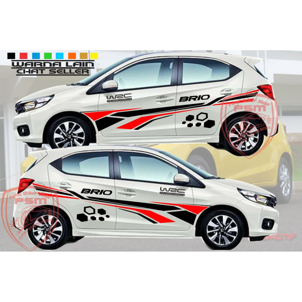 Jual 2 PCS KANAN KIRI NEW CUTTING Sticker mobil Honda Brio sticker ...